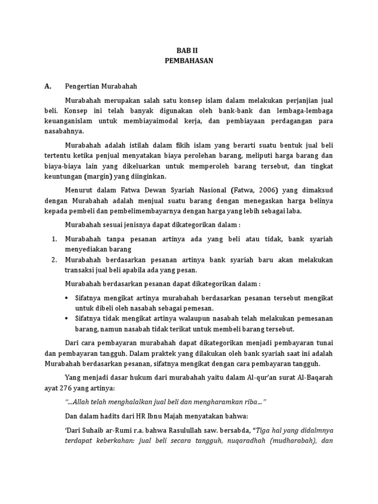 Murabahah Ringkasan | PDF