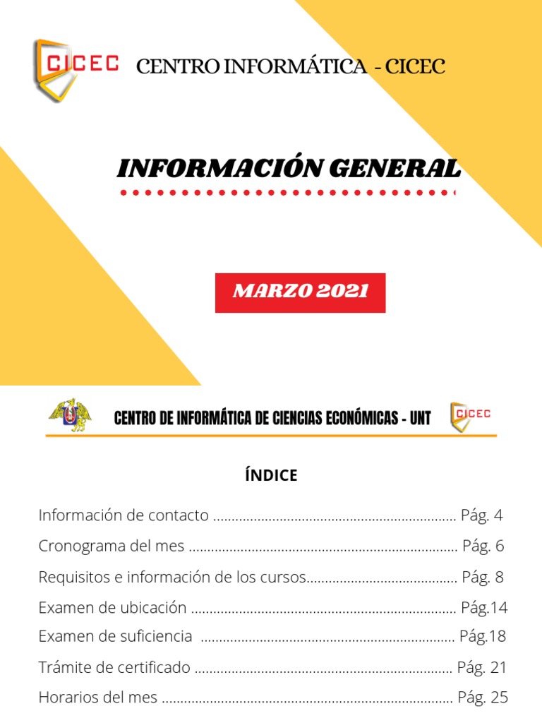 Informacion General Marzo | PDF