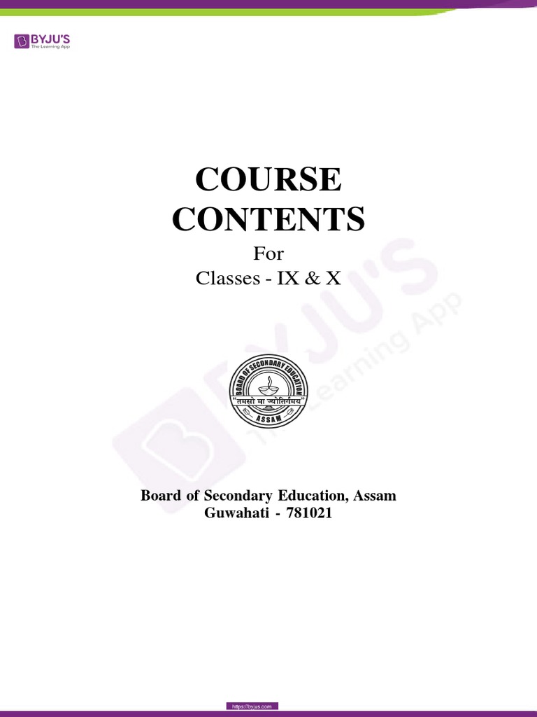 Assam Board Class 9 and 10 Syllabus 2021 22 All Subjects | PDF | Noun ...