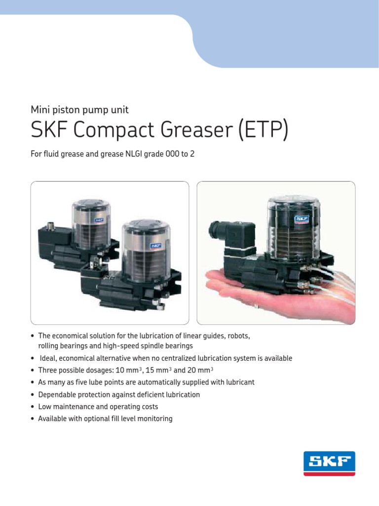 SKF Compact Greaser (ETP) | PDF | Electrical Connector | Bearing ...