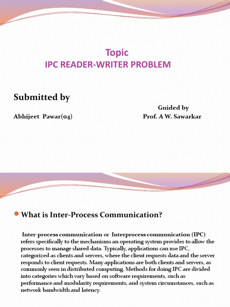 Topic: Ipc Reader-Writer Problem | PDF | Process (Computing) | Computer Data