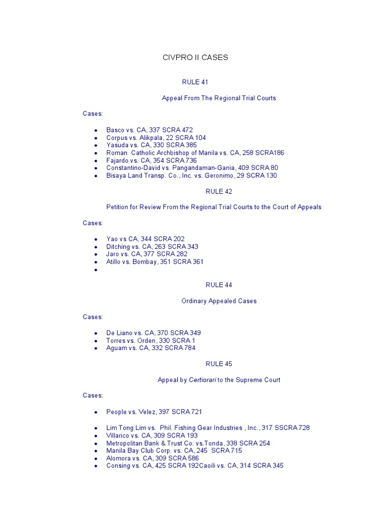 Civpro Ii Cases | PDF
