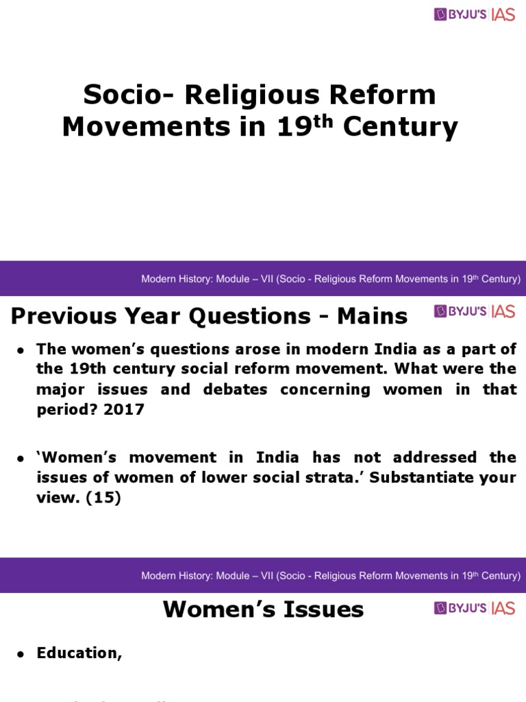 Socio-Religious Reform Movements in 19 Century | PDF | Theosophy ...