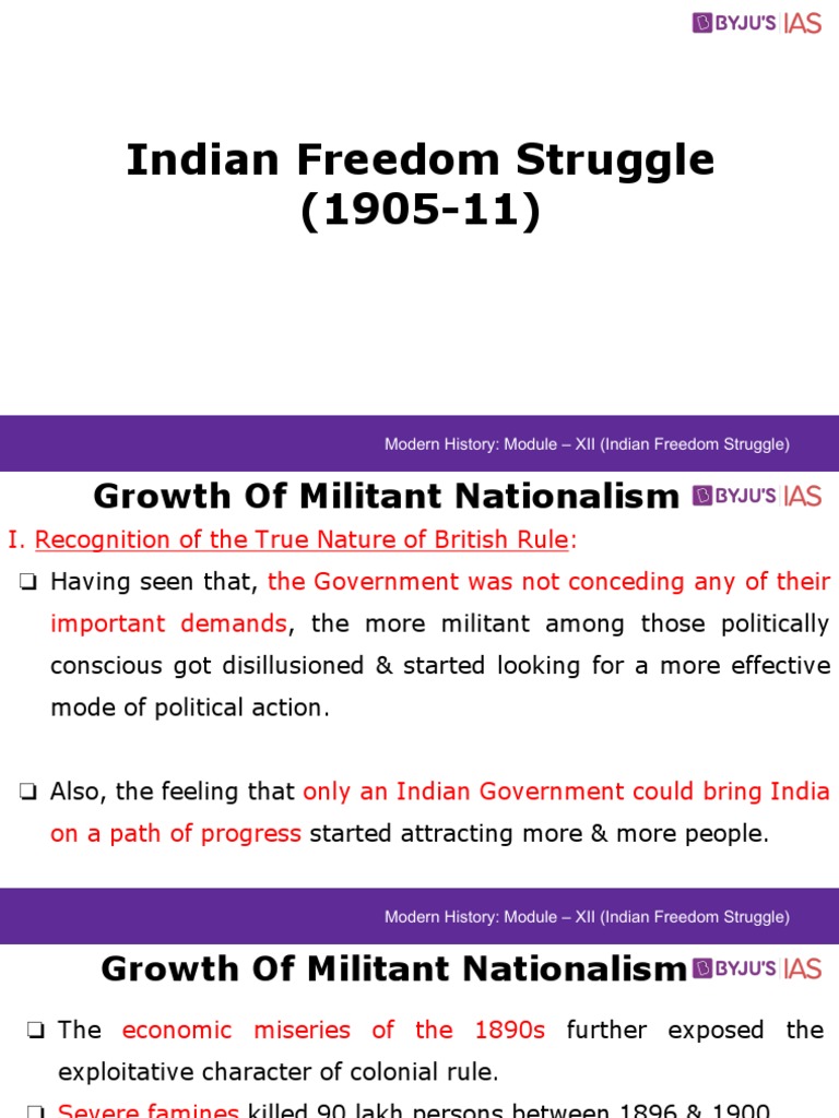 Modern History: Module - XII (Indian Freedom Struggle) | PDF | Indian ...