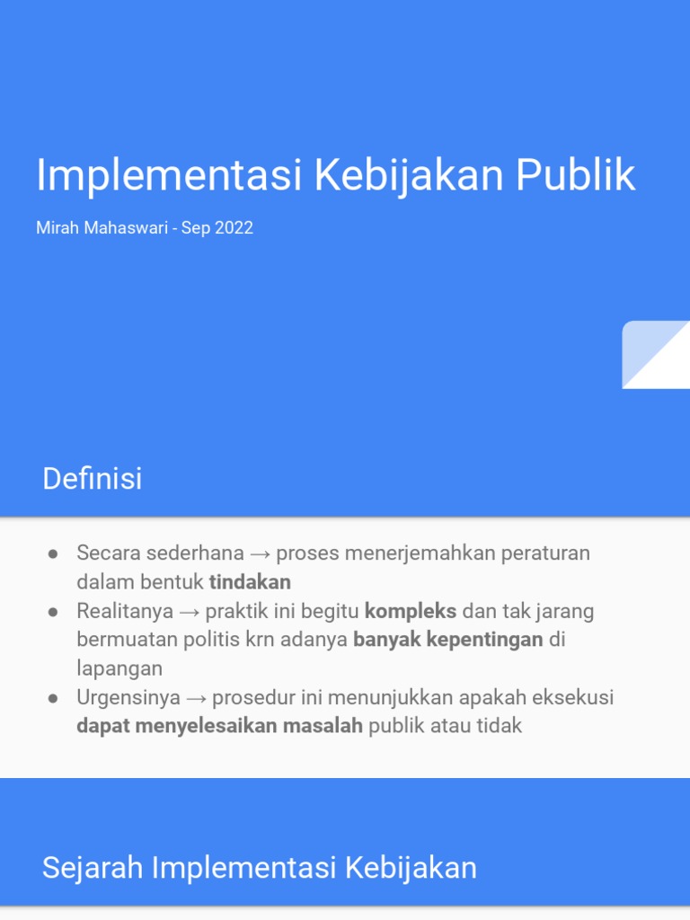 Implementasi Kebijakan Publik | PDF