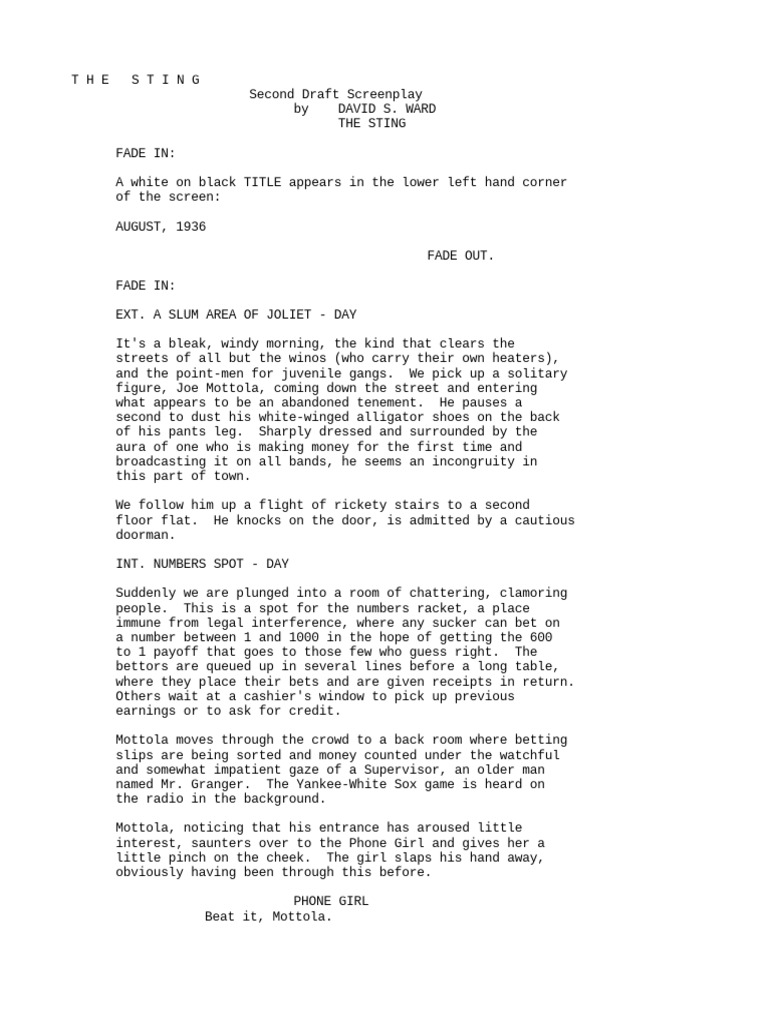 Sting Script | PDF