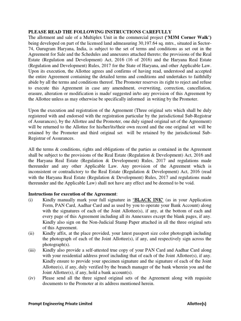 Final Multiplex BA M3M Corner Walk | PDF | Partnership | Interest