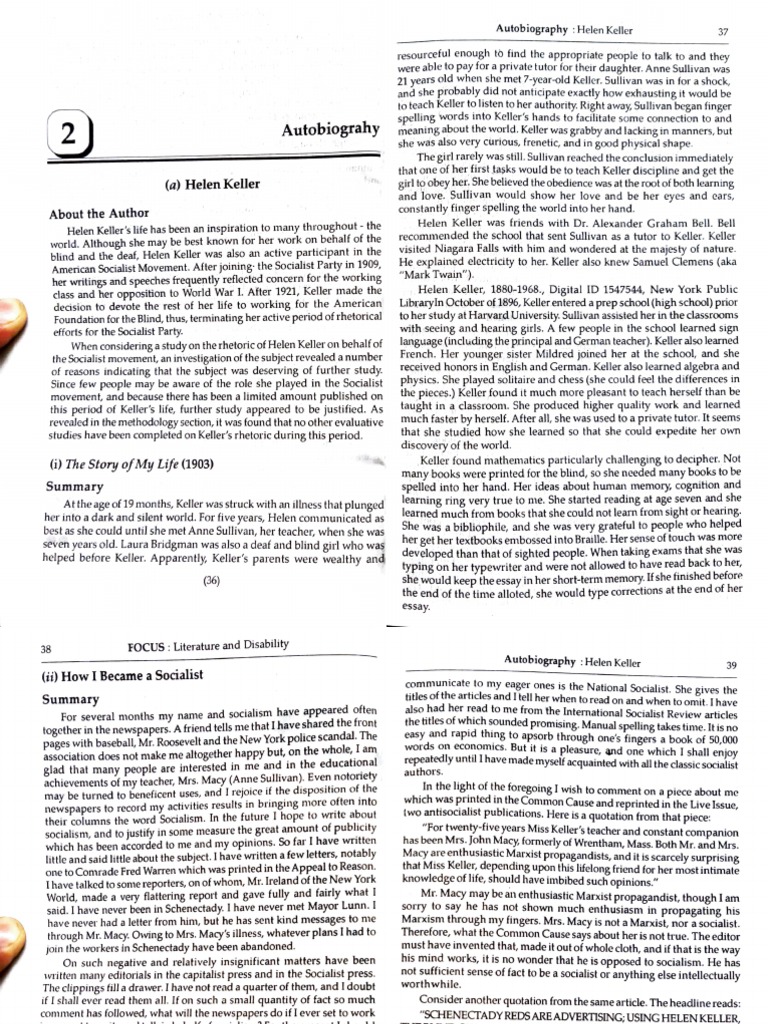 Chapter 2 Autobiography (Part 1) | PDF | Helen Keller