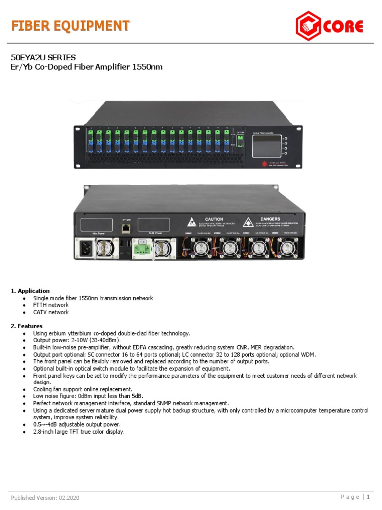 50eya2u (V02.2020) | PDF | Wavelength Division Multiplexing | Optical Fiber