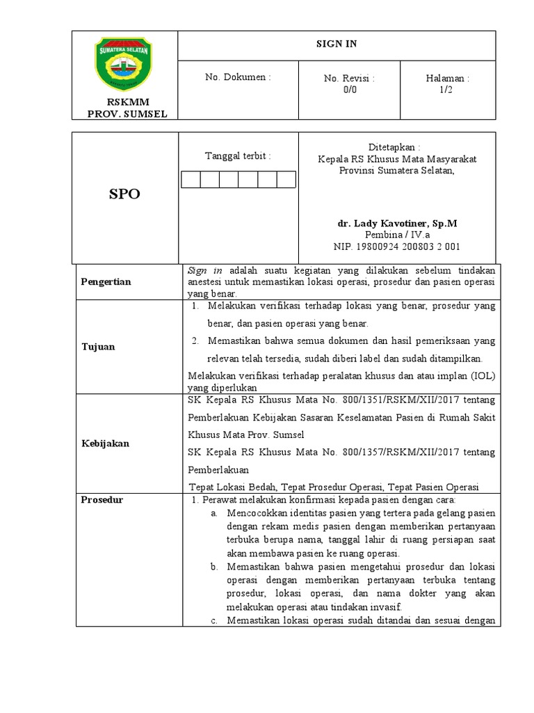 Sop Sign in | PDF