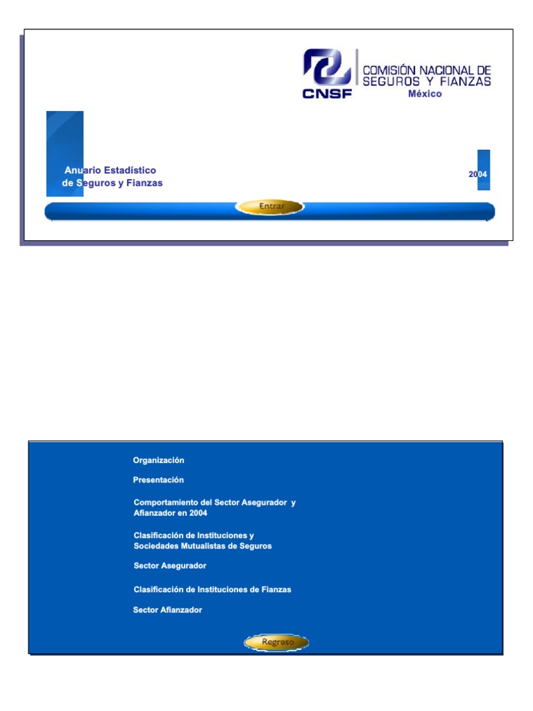 Anuario EstadIstico de Seguros y Fianzas en Mexico - CNSF | PDF | Seguro | Reaseguro