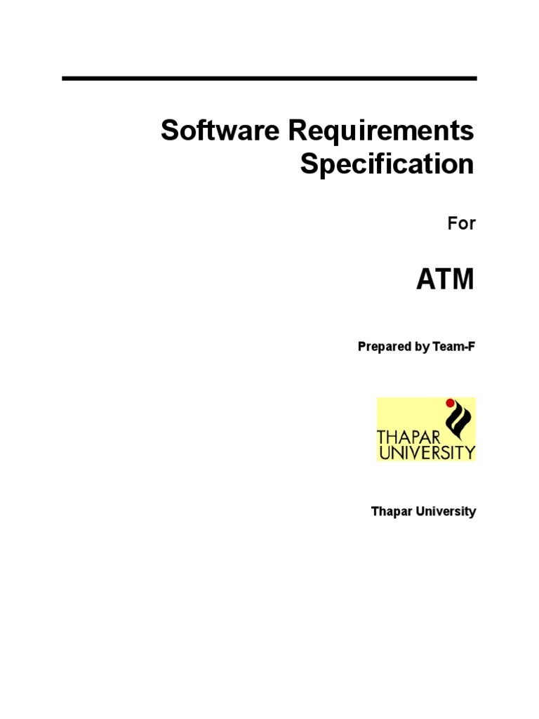 Srs - ATM Sample | PDF | Automated Teller Machine | Personal ...