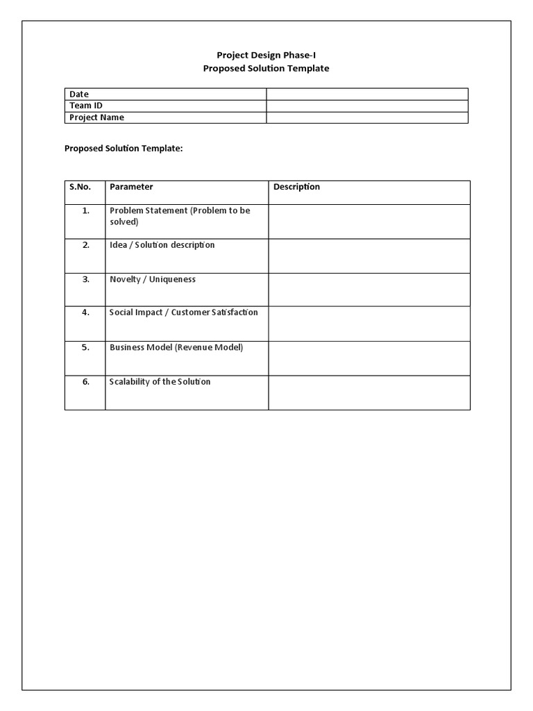 Proposed Solution Template | PDF