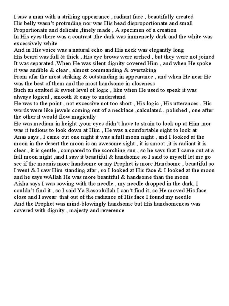 Striking Appearance of the Prophet | PDF