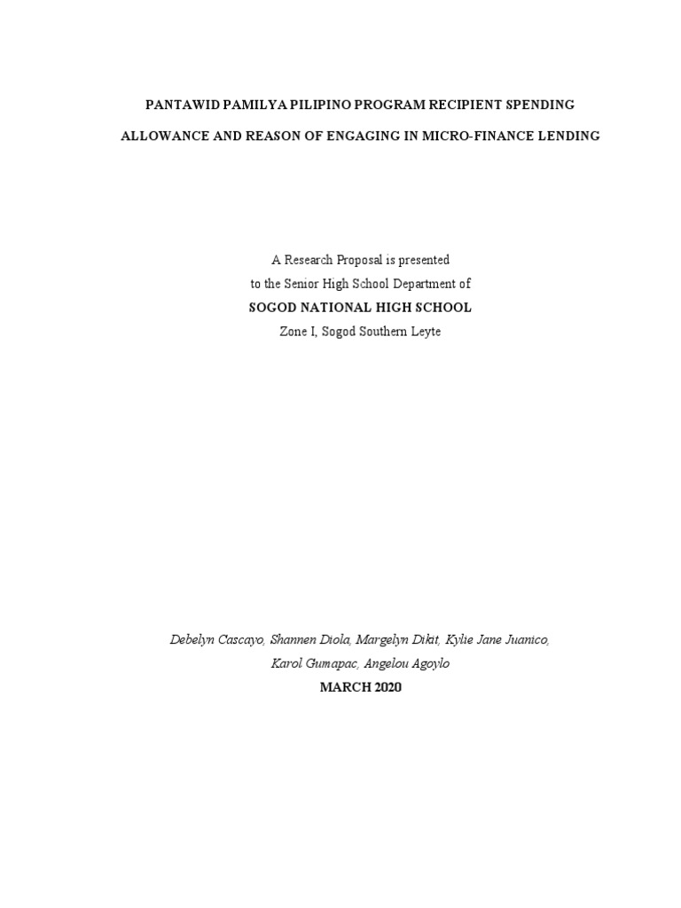 Research Final | PDF | Microfinance | Survey Methodology