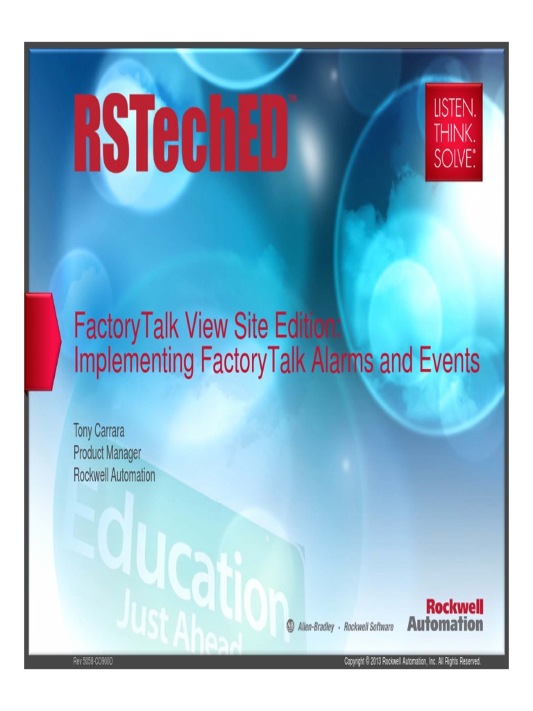 FactoryTalk View Site Edition - Implementing FactoryTalk Alarms and ...
