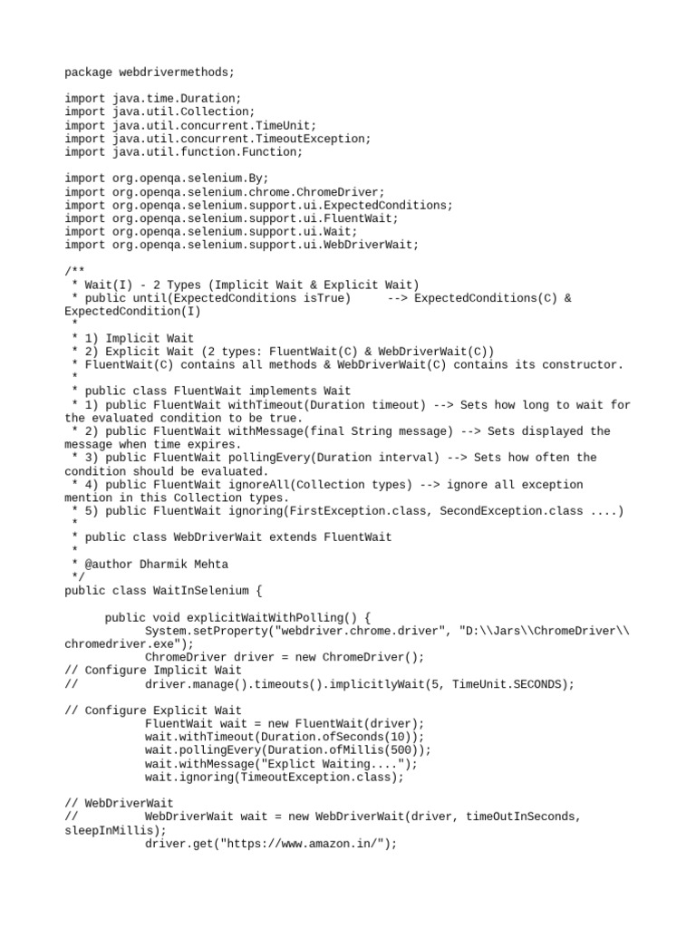 Fluent Wait | PDF | Java (Programming Language) | Programming Paradigms