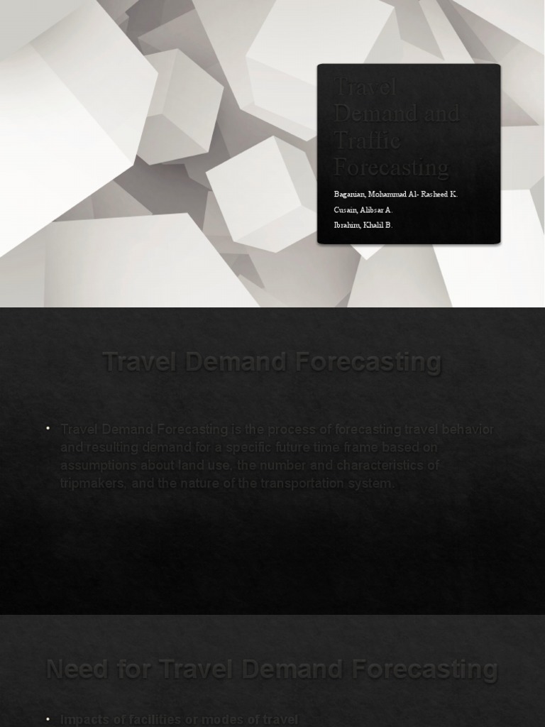 Travel Demand And Traffic Forecasting Pdf Forecasting Transport