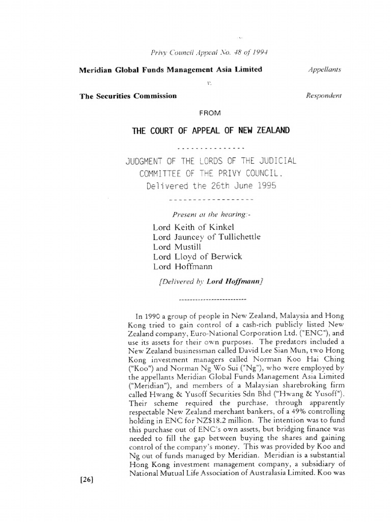 Meridian Global Funds Management Asia Limited V Securities Commission | PDF
