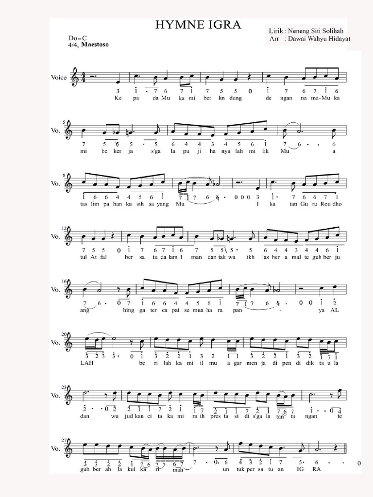 Partitur Hymne Igra | PDF