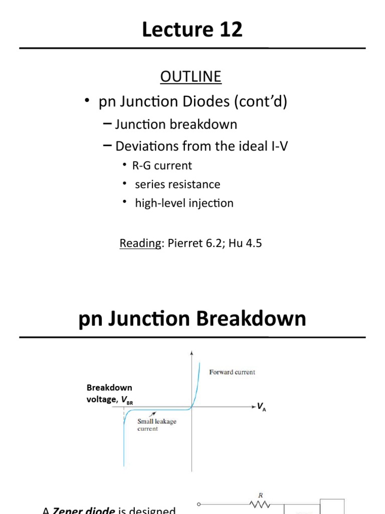 Lecture 12 | PDF | P–N Junction | Condensed Matter