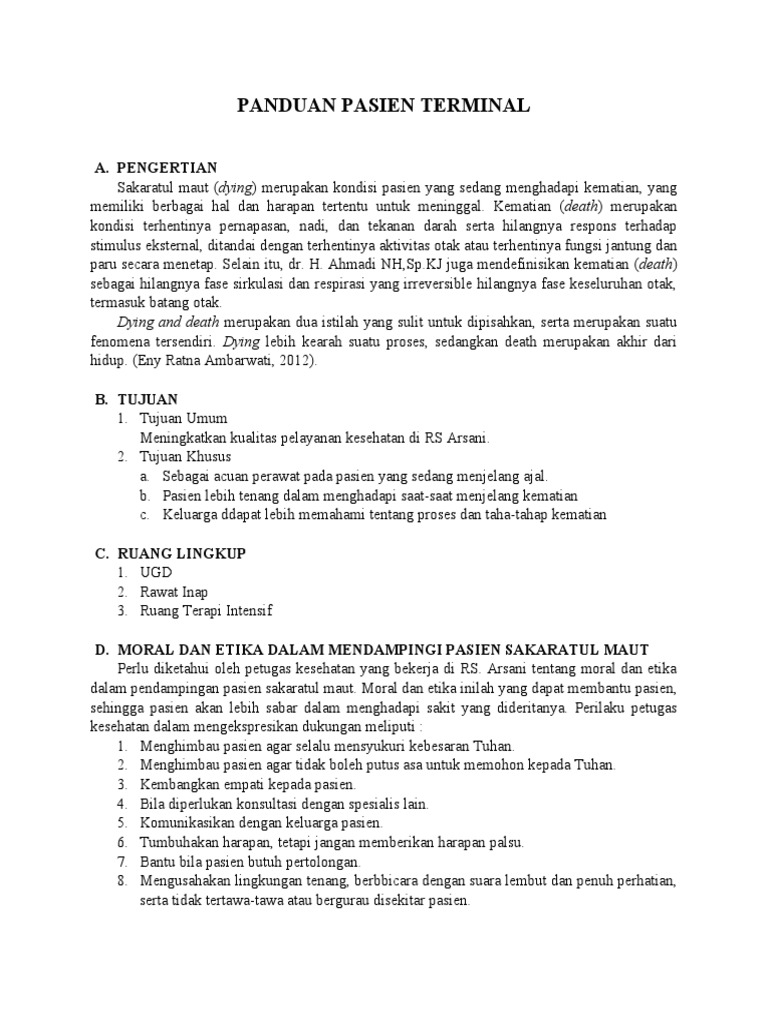 Panduan Pasien Terminal 2019 | PDF