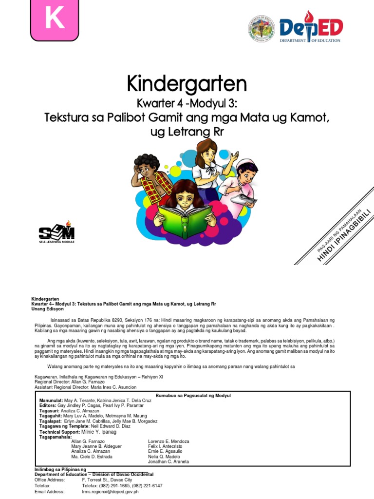 Kinder - q4 - Mod3 - Tekstura Sa Palibot Gamit Ang Mga Mata Ug Kamot | PDF