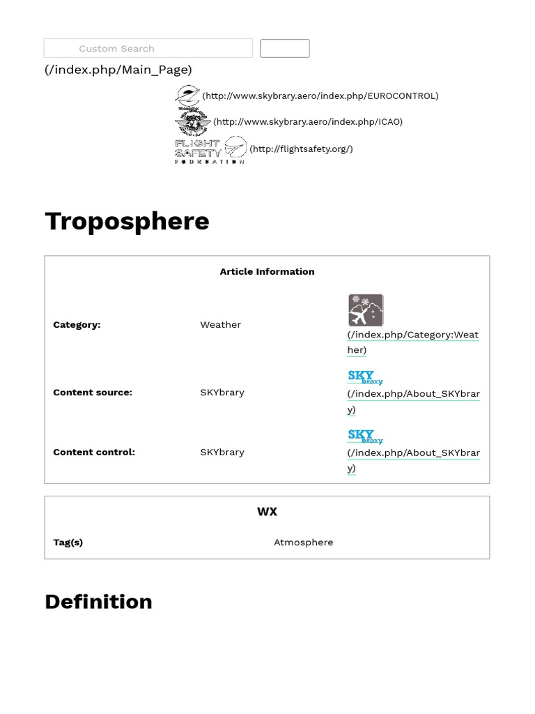 Troposphere - SKYbrary Aviation Safety | PDF