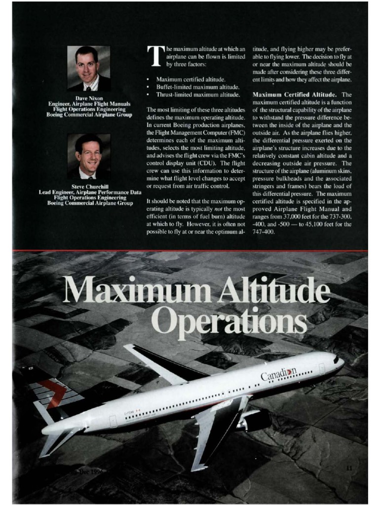 Maximum Altitude Operations | PDF | Supersonic Speed | Aerodynamics