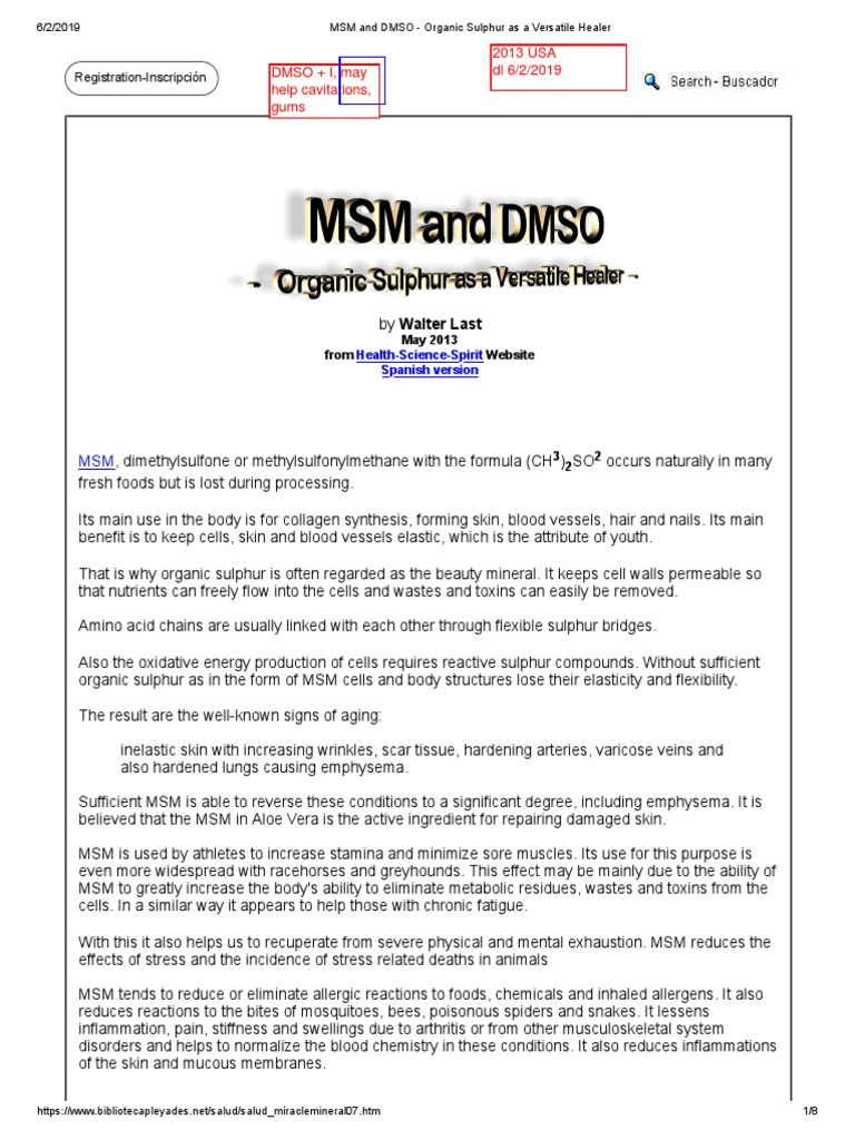 MSM and DMSO: Healing Properties Compared | PDF | Dimethyl Sulfoxide ...