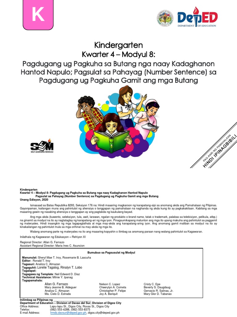 Kinder - q4 - Mod8 - Pagdugang Ug Pagkuha Sa Butang Nga Naay Kadaghanon ...