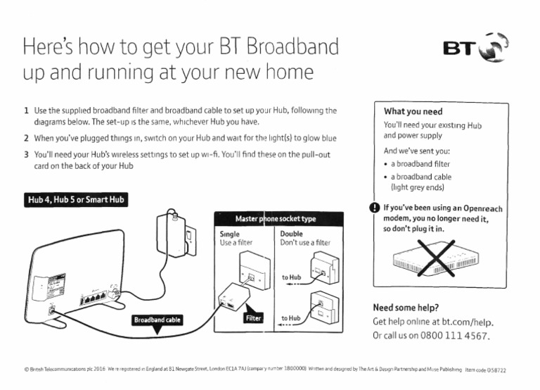 BT Broadband Home. Hub 5 Set Up | PDF | Computers