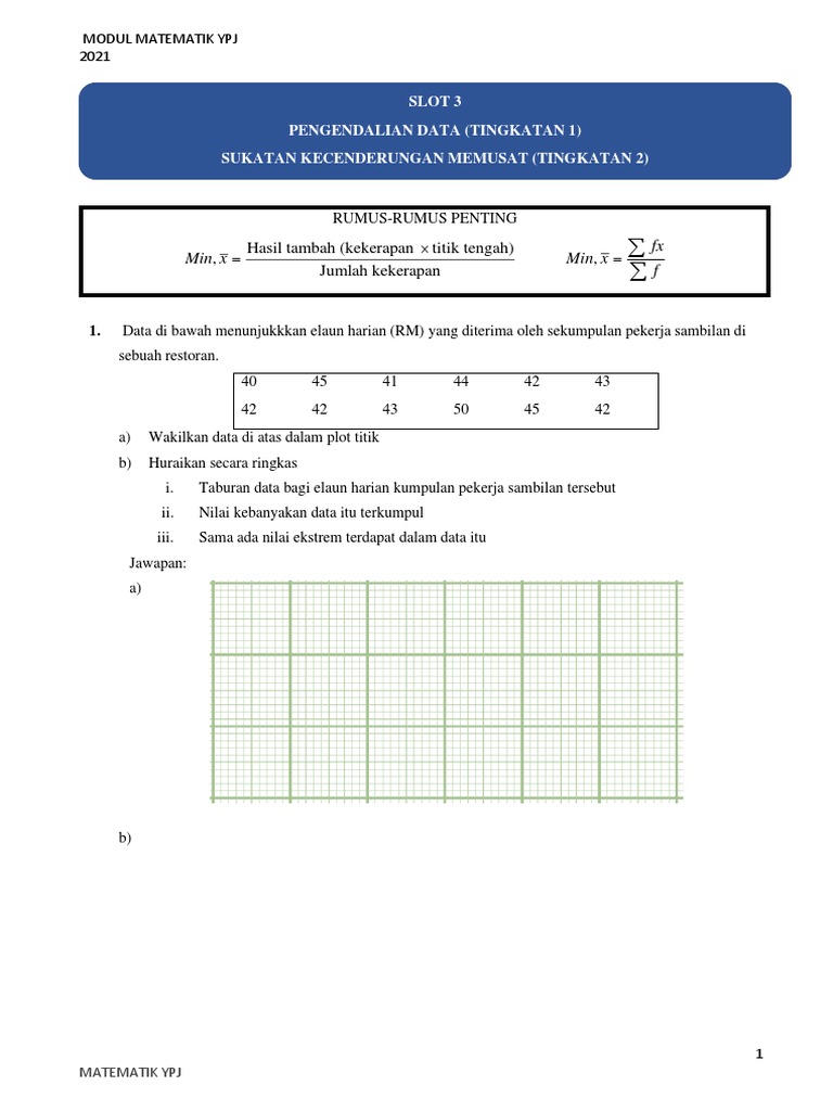 Modul 3 - Pengendalian Data Dan Kencenderungan Memusat | PDF