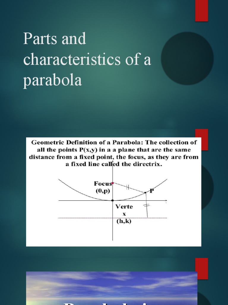 Parabola Parts and Characteristics | PDF | Mathematical Objects ...