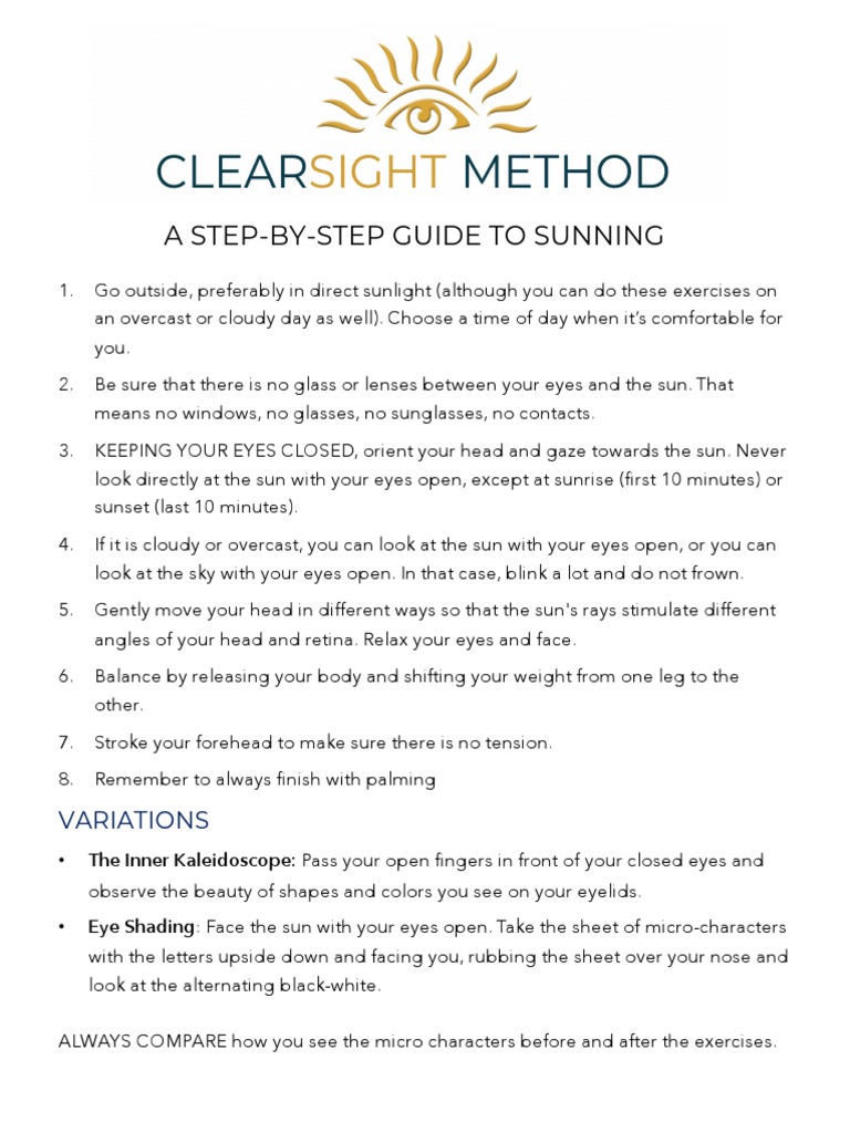 ClearSight Method - Sunning | PDF
