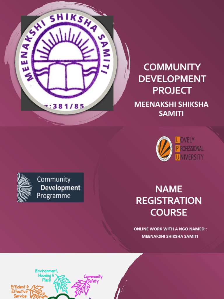 Community Development Project Presentation | PDF
