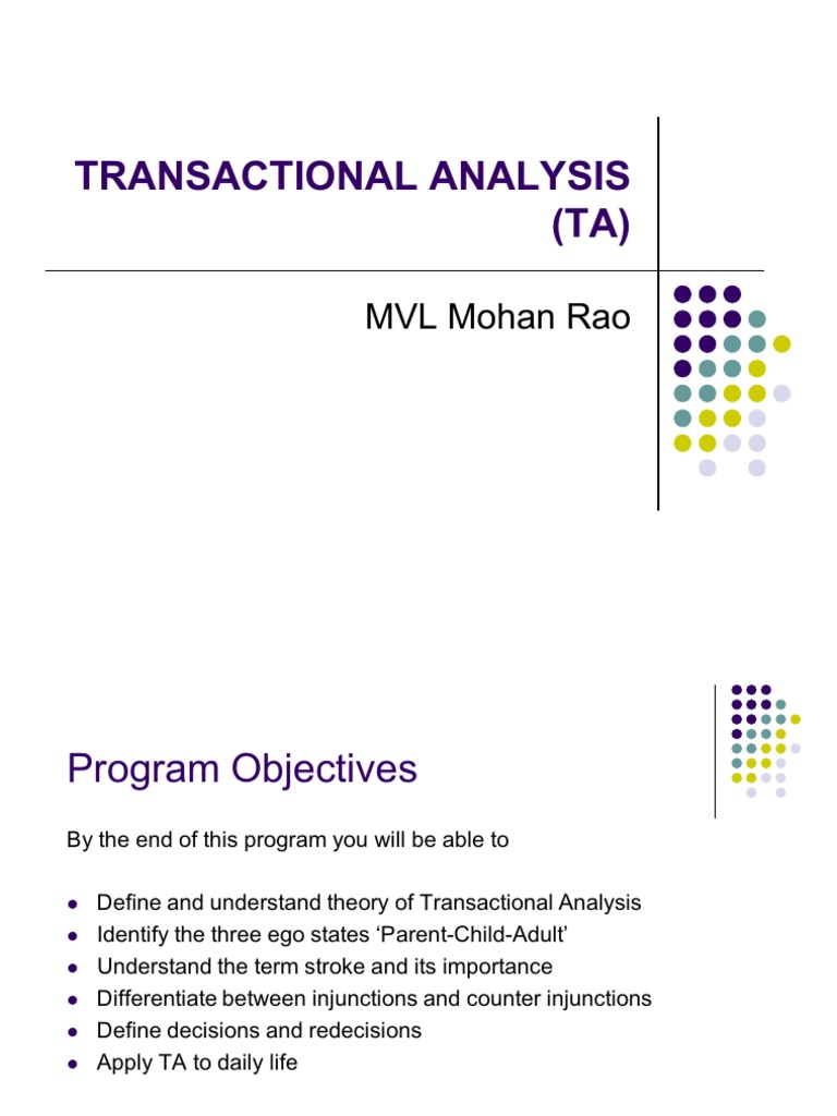 Transactional Analysis | PDF | Psychological Concepts | Behavioural Sciences