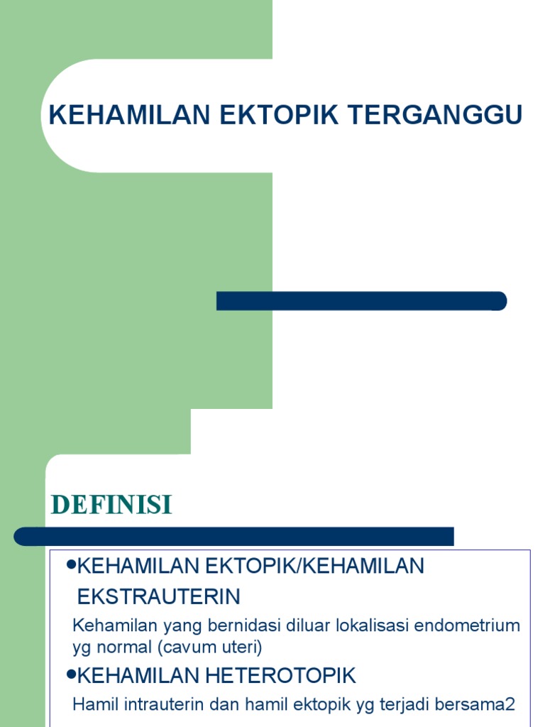 Kehamilan Ektopik: Gejala & Diagnosis | PDF