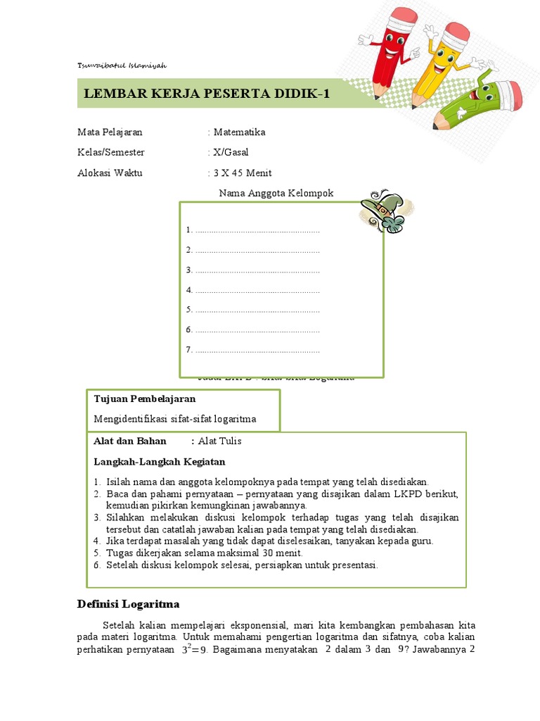 LKPD-1 Logaritma | PDF