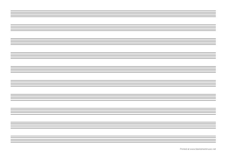 Papel Pautado A4 Horizontal 10 Pentagramas | PDF