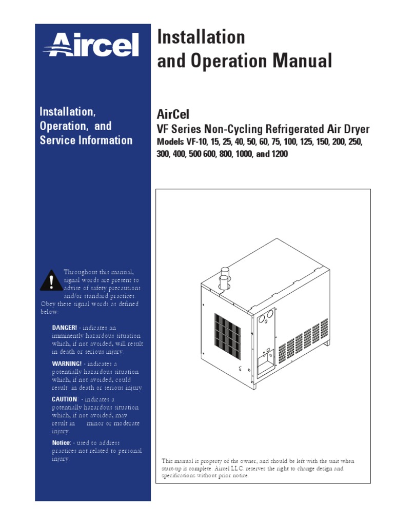 Aircel VF Manual June 2011 | PDF | Heat Exchanger | Transparent Materials