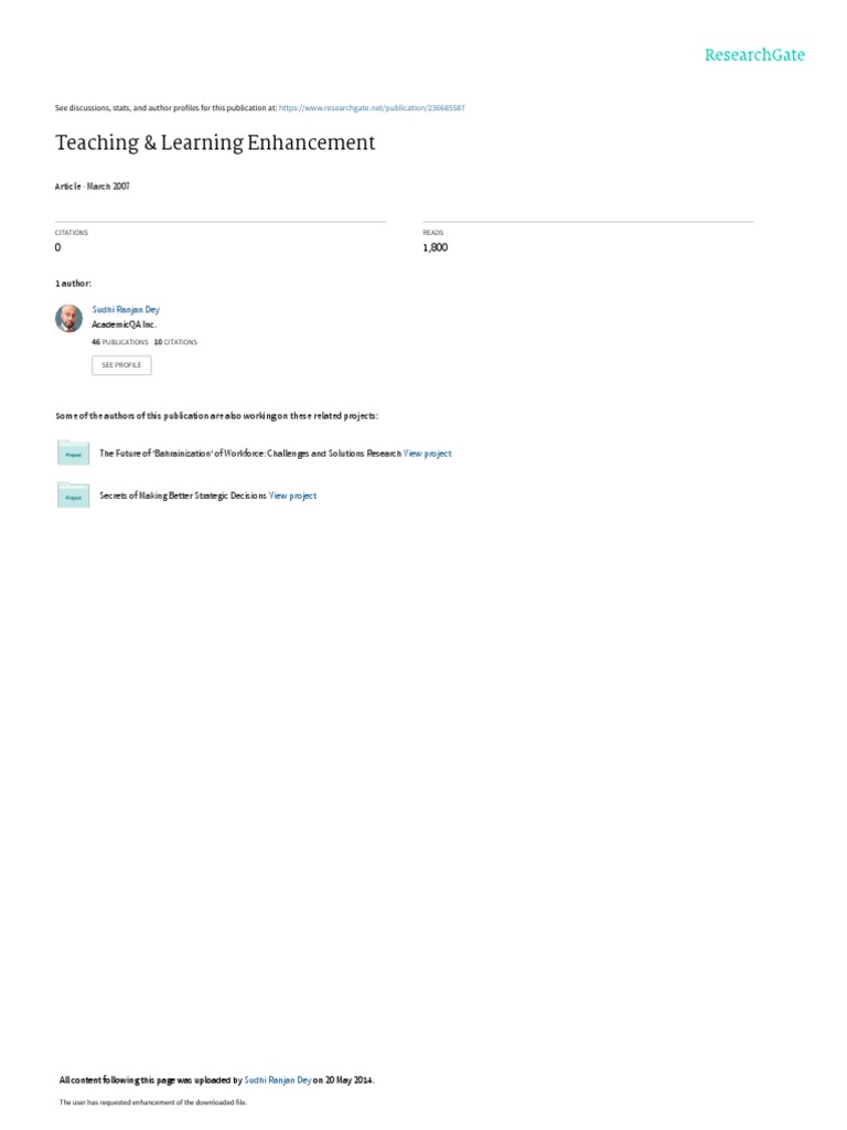 Teaching and Learning Enhancement | PDF | Teaching Method | Critical ...