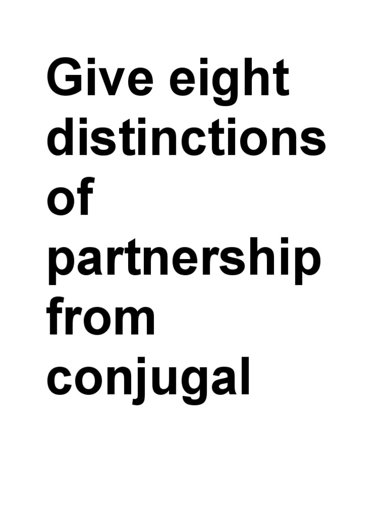 Distinctions of Conjugal Partnerships | PDF | Finance & Money ...