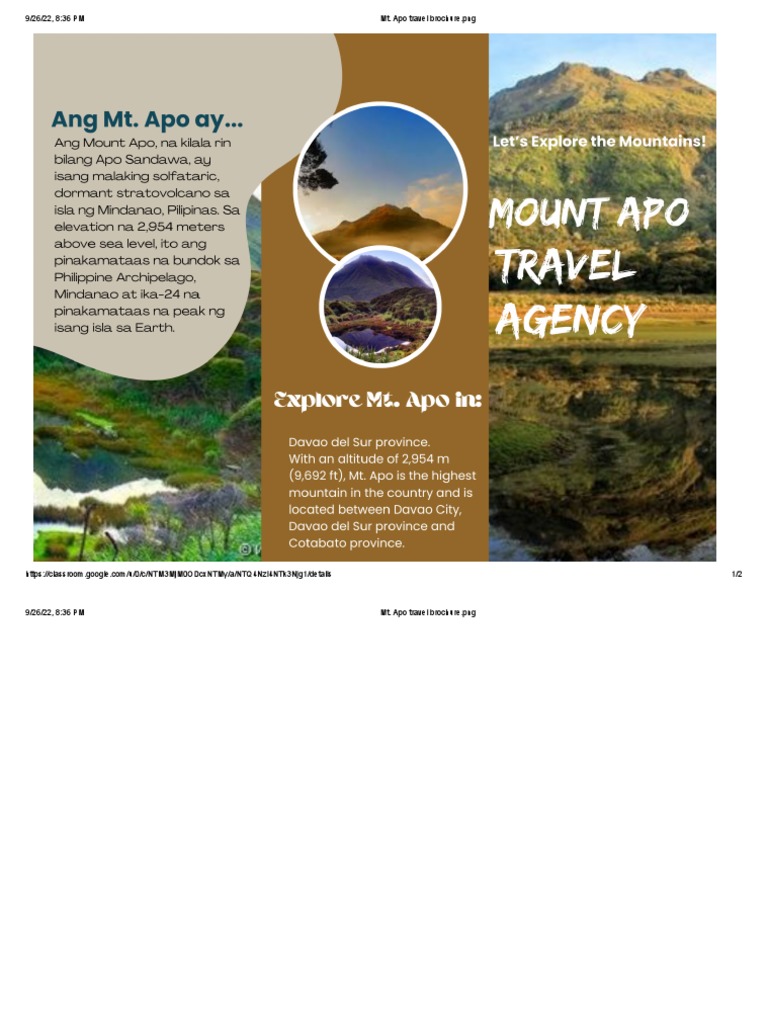 Mt. Apo Travel Brochure - PNG | PDF