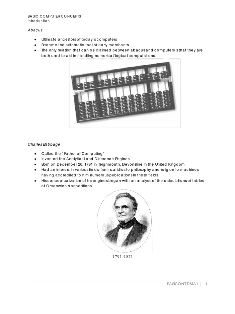 Basic Computer Concepts - Introduction | PDF | Integrated Circuit ...