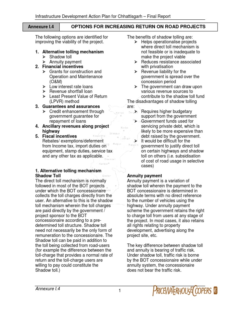 Annuity and Toll Difference in NHAI BOT Projects | PDF | Toll Road ...