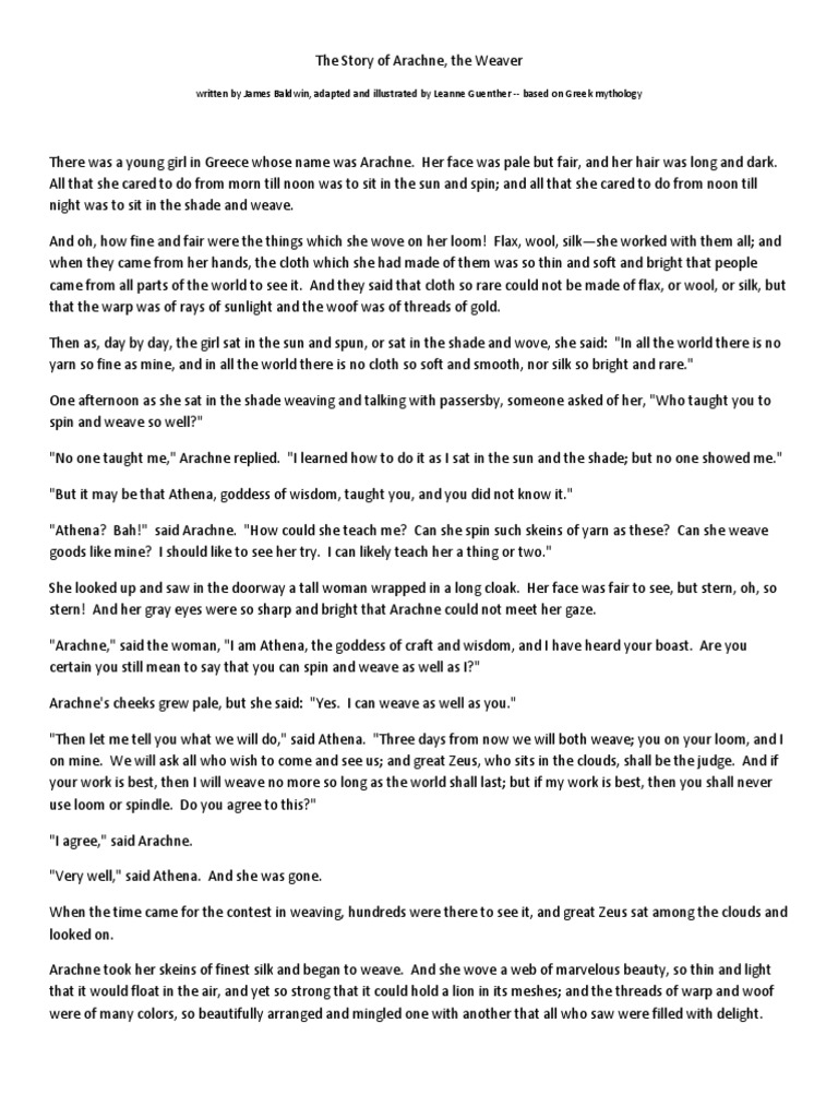 Myth The Story of Arachne | PDF