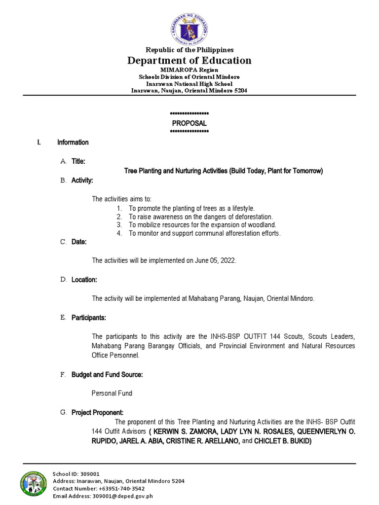 Tree Planting PROPOSAL | PDF | Water | Natural Environment