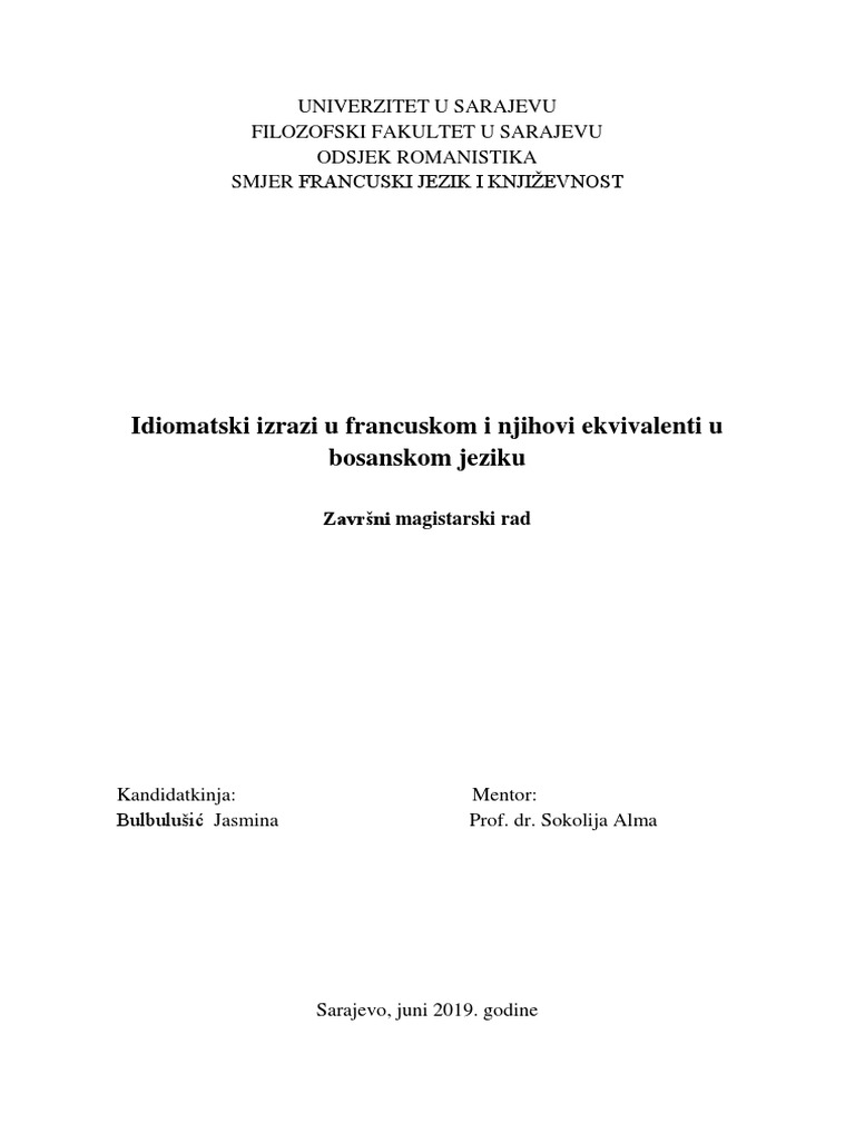 Jasmina-Bulbulusic - Francusko-Bosanske Izreke | PDF