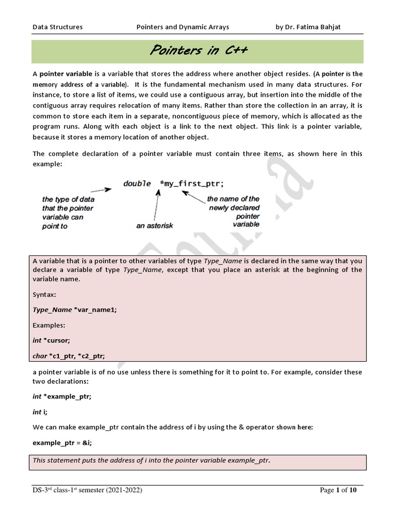 2 Pointer | PDF | Pointer (Computer Programming) | Variable (Computer ... 2 Pointer | PDF | Pointer (Computer Programming) | Variable (Computer ...